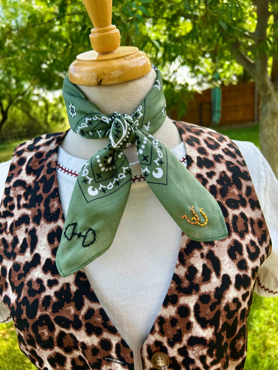 Embroidered Horse bit Bandana – Pradera - purveyors of the west